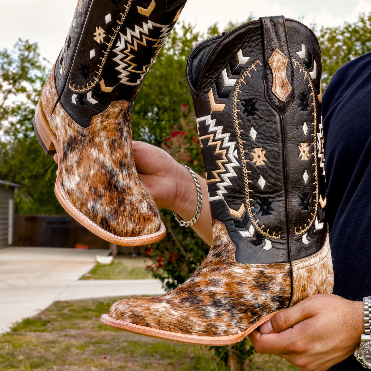 Genuine Brown Cowhide Leather Boots - Square Toe – Texas Boot Ranch