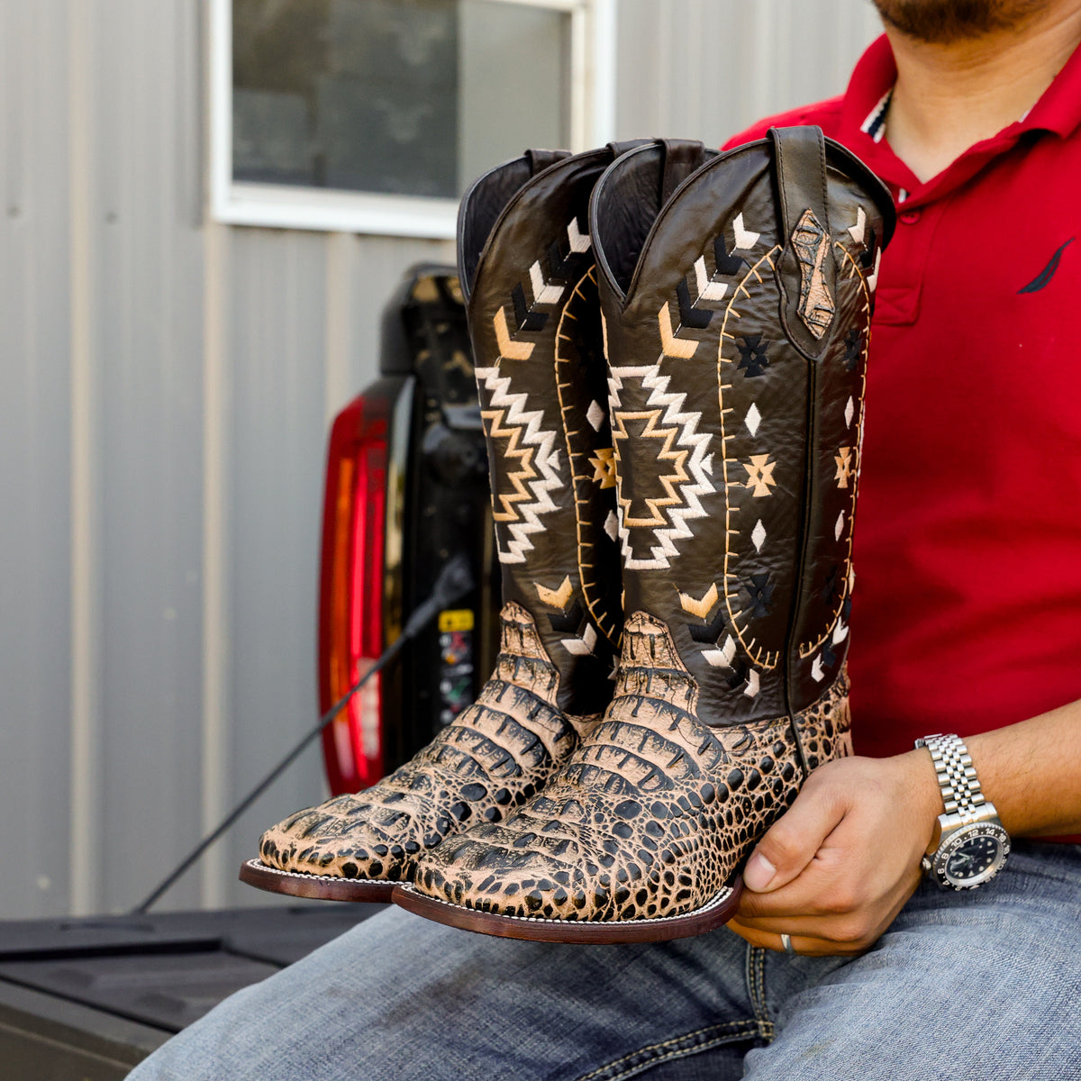 Orix Caiman Neck Leather Boots - Square Toe – Texas Boot Ranch