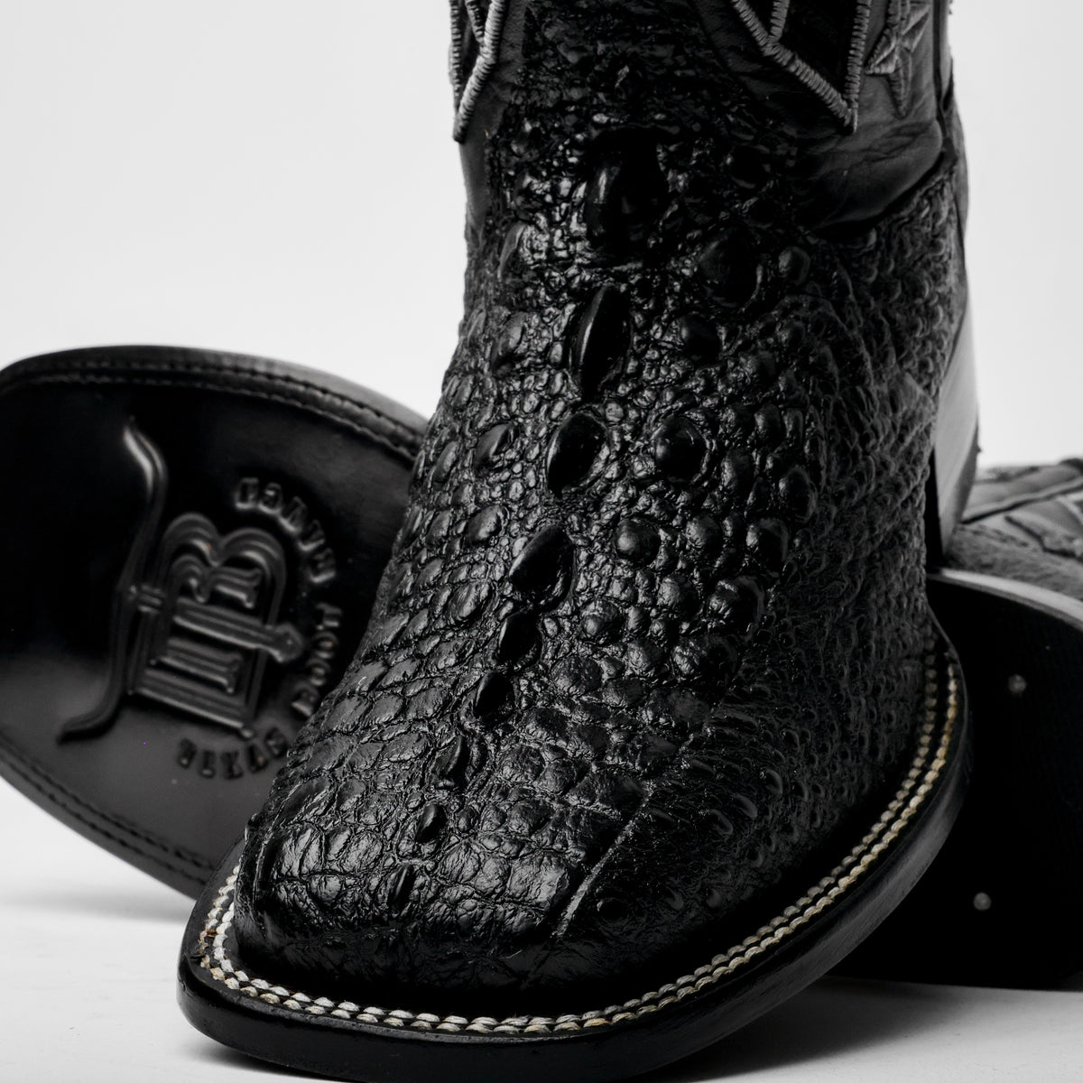Black Snapping Turtle Leather Boots - Square Toe – Texas Boot Ranch