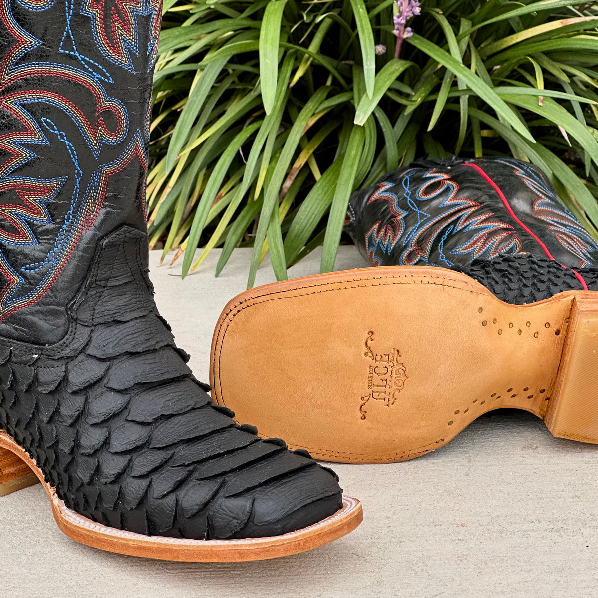 Mens Black Matte Python Leather Boots With Black Shaft – Texas Boot Ranch