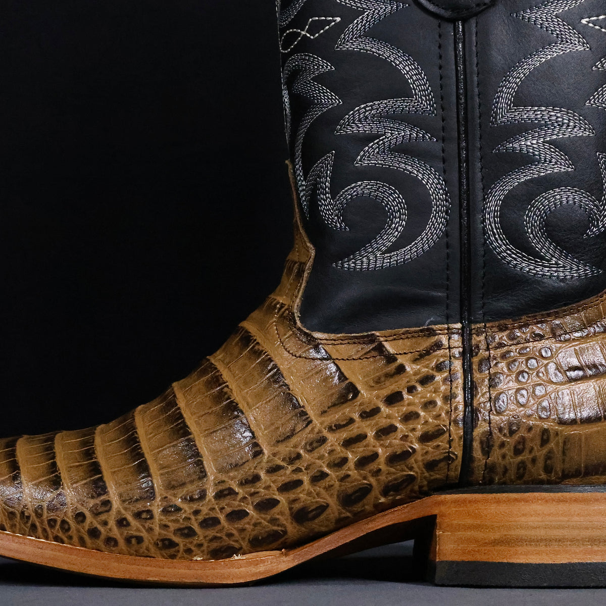 Men’s Honey American Gator Belly Leather Boots—Square Toe – Texas Boot ...