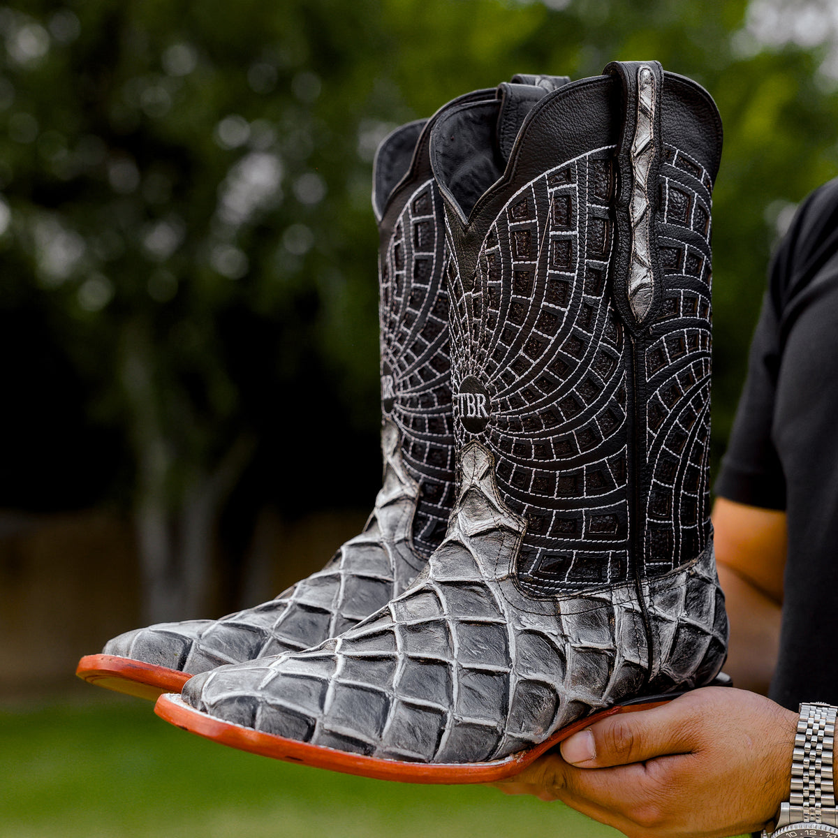 Eclipse Pirarucu Leather Boots - Square Toe – Texas Boot Ranch