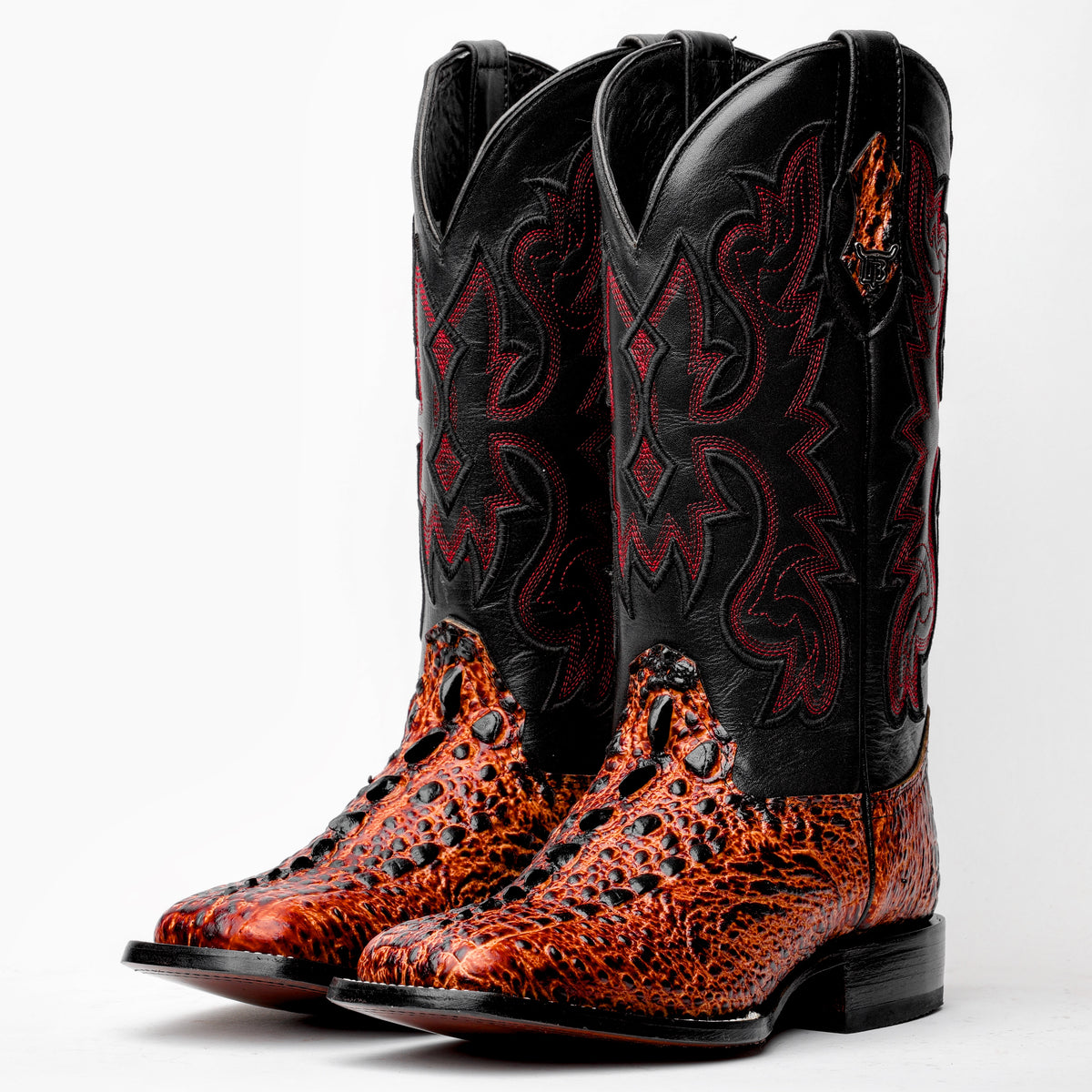 Cognac Snapping Turtle Print Leather Boots - Square Toe – Texas Boot Ranch
