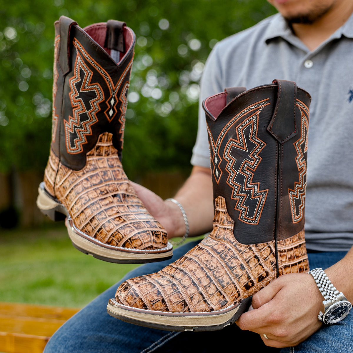 Orix Caiman Belly Leather Boots With 3D Lightweight Sole - Composite T ...